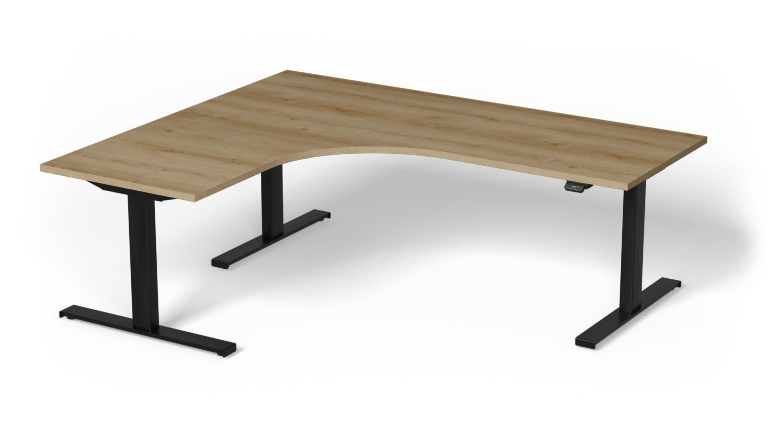 Elektrisch höhenverstellbarer Eckschreibtisch - holzplatte-online.com